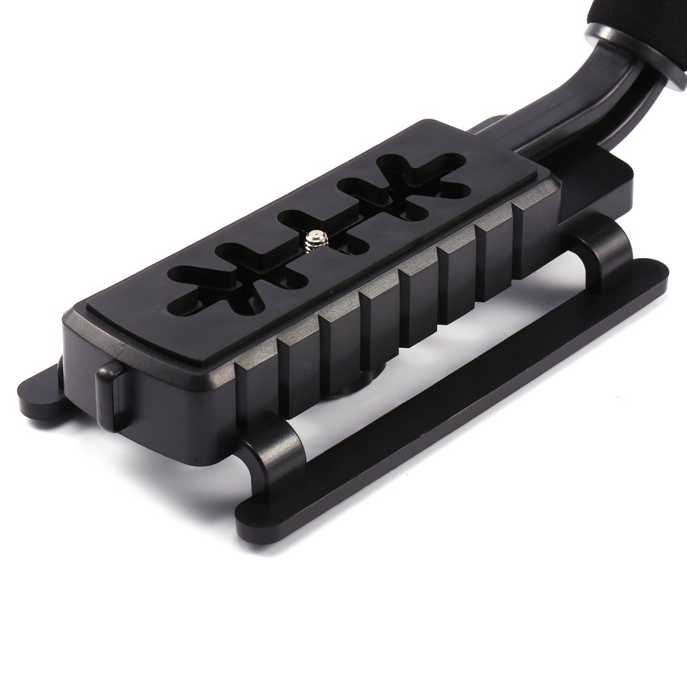 Video Action Stabilizing Handle U/C Grip Handheld Stabilizer with Hot-Shoe Mount for DSLR Camera Camcorder