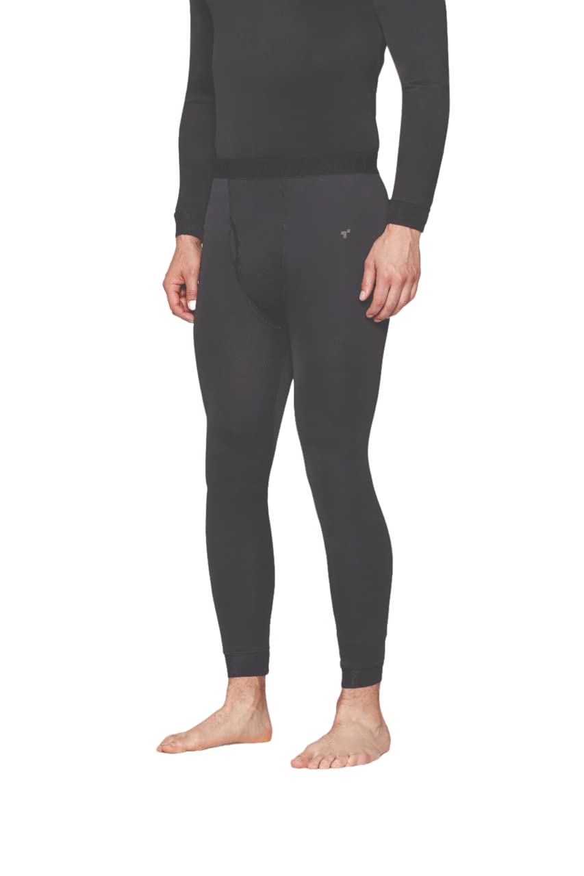 Terramar Men's Standard 100% Silk Thermasilk Filament Baselayer Bottom Pant, Black, X-Large (Tall)