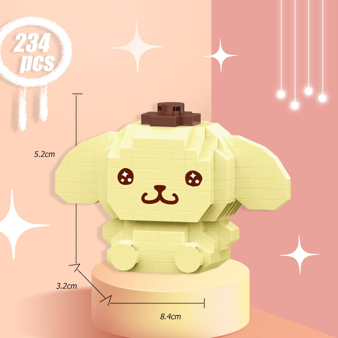 WERLIN Kawaii Anime Micro Building Blocks Set, Cute Figures Toys, 3D Cartoon Building Toys, Gifts, Bricks Block Model Kit for Intelligence Education (5pcs, One Size)