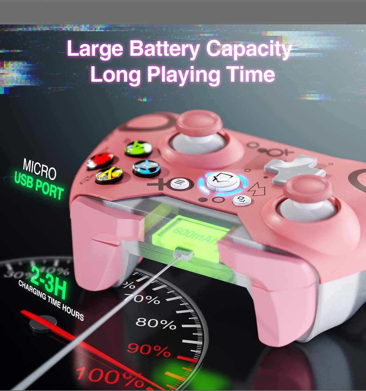 Wireless Controller for Xbox One, Fit for Xbox Series X/S/Xbox One S/One X/One Elite/Windows 7/8/10/PS3 /,Usergaing Wireless PC Gamepad with 2.4GHZ Wireless Adapter Pink-No Audio Jack