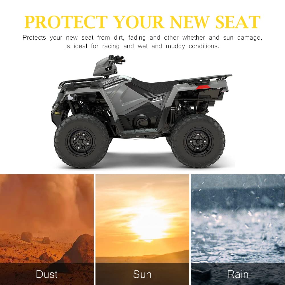 Samman ATV Seat Cover for Most ATV Compatible with Sportsman Scrambler, Grizzly, Rancher Foreman, Arctic Cat