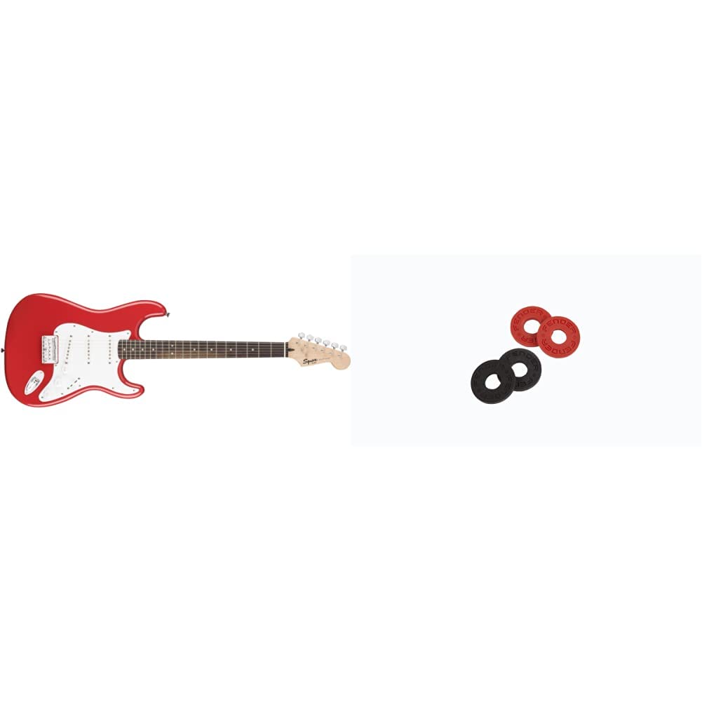 Squier Bullet Stratocaster HT SSS Electric Guitar, with 2-Year Warranty, Fiesta Red, Laurel Fingerboard