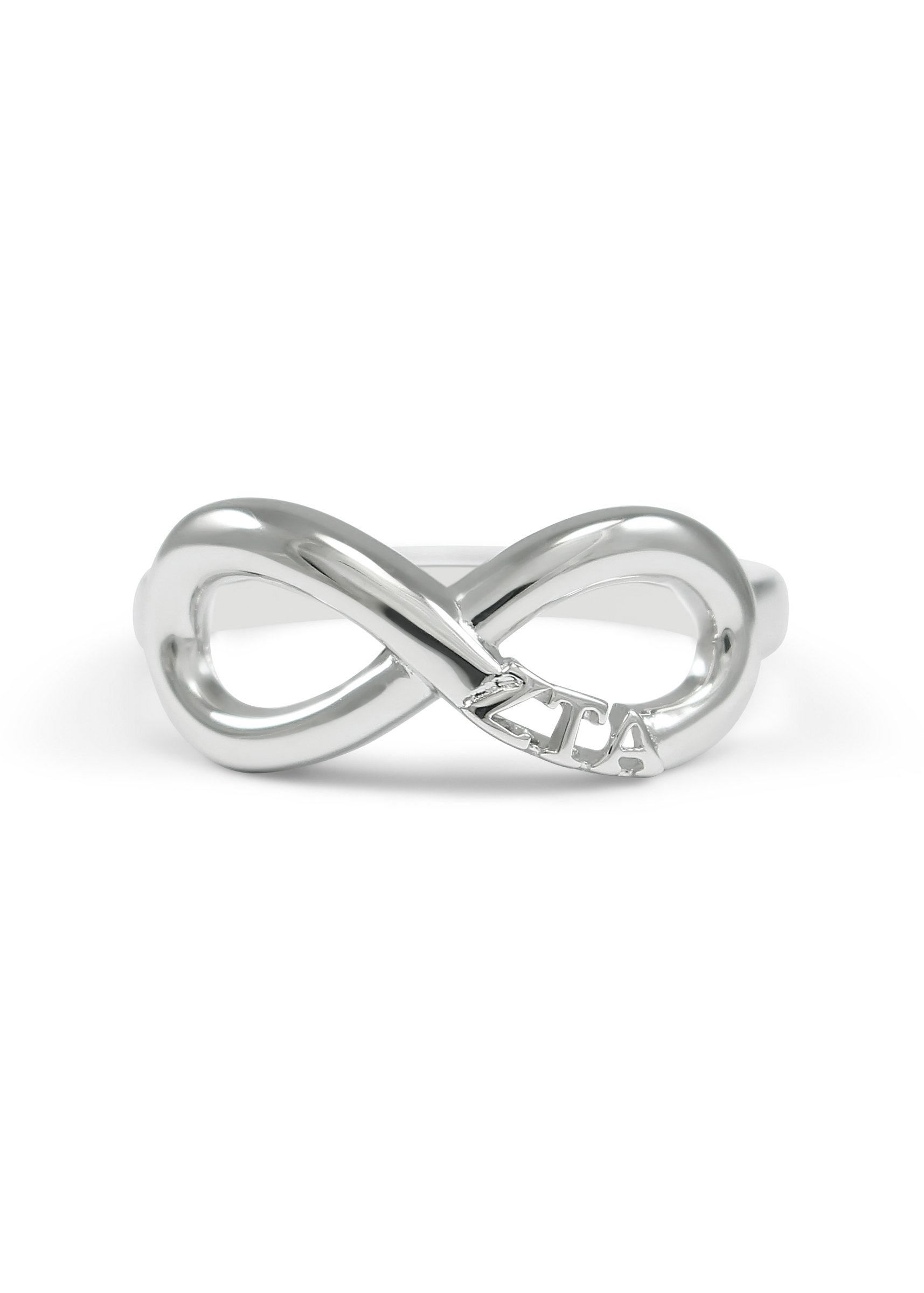 The Collegiate Standard Zeta Tau Alpha Sterling Silver Infinity Ring (08)