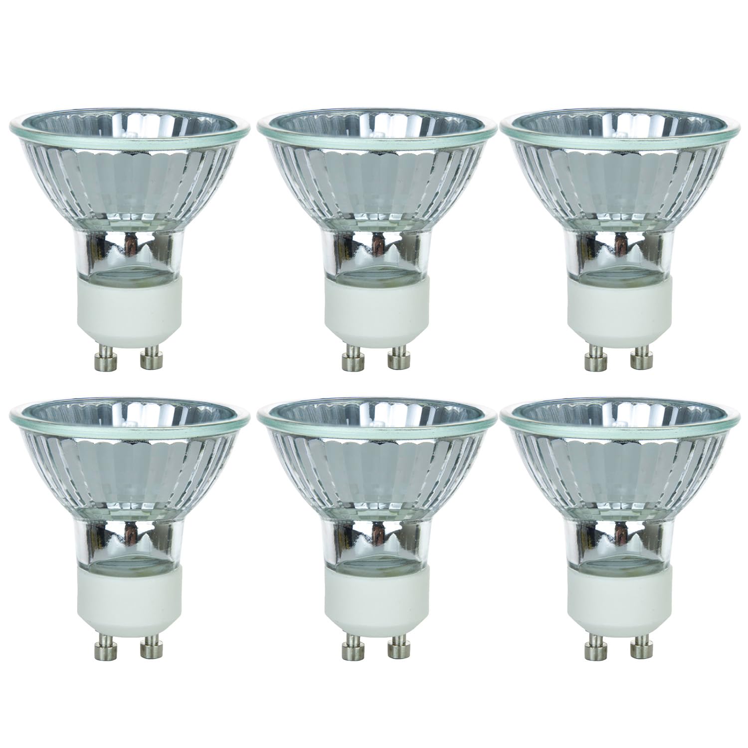 Sunlite 40713 LED MR16 Halogen Reflector Spotlight Bulb, 50 Watts, 370 Lumen, 120 Volts, 38° Narrow Flood, 100 CRI, GU10 Twist & Lock Base, Cover Guard, Dimmable, 3200K Warm White, 6 Count