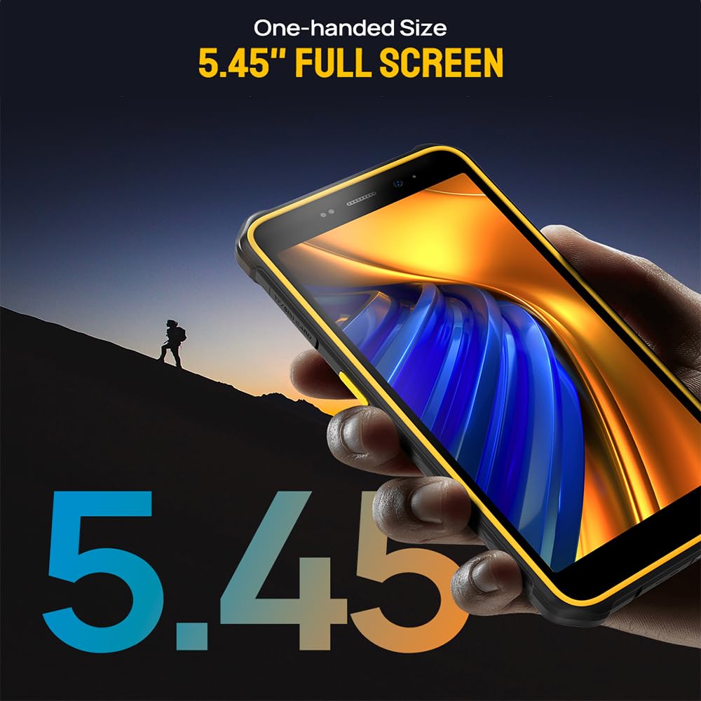 Ulefone Armor X12 Pro Rugged Smartphone Unlocked, MTK G36 8GB+64GB Android 13 Cell Phone, 13MP+8MP, 5.45" HD+, 4860mAh, Dual SIM 4G Rugged Phone, NFC GPS OTG FM,Orange