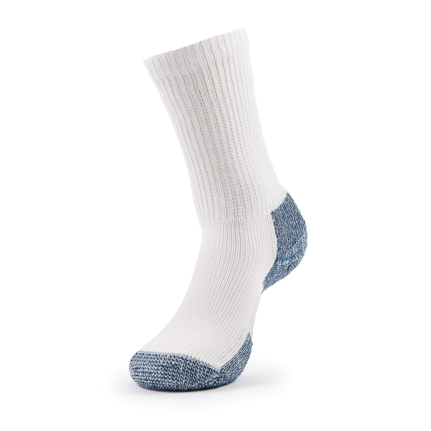 Thorlos Mens Xj Max Cushion Crew Running Socks, White/Navy (3 Pairs), X-Large US