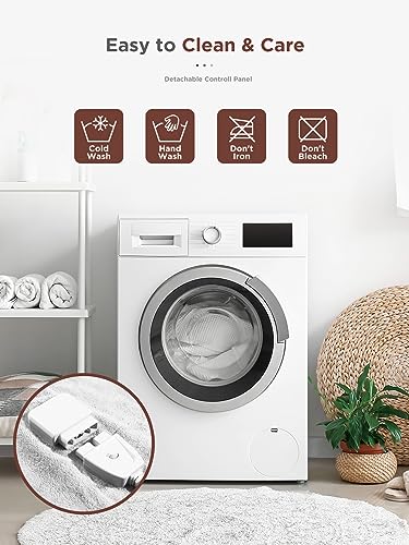 Shodu Heated Blanket,Fast Heating&Over-Heat Protect Electric Blanket,Dual Controller,ETL Certification,9 Heat Settings 1-12 Hours Auto Off (White, Queen 90''×84'')