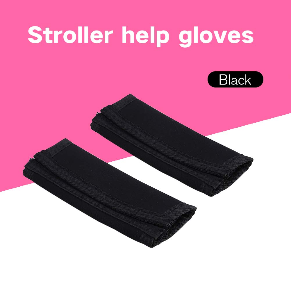 Ruiqas Stroller Handle Covers 1 Pair Baby Pushchair Handle Cover Stroller Handle Grip Bar Anti-slip Cover Pushchair Pram Stroller Cover, Black