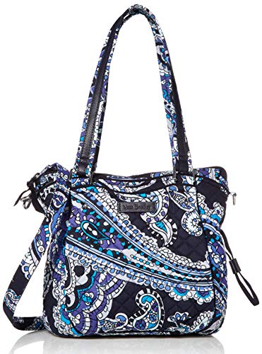 Vera Bradley Women's Cotton Mini Glenna Satchel Crossbody Purse, Deep Night Paisley, One Size