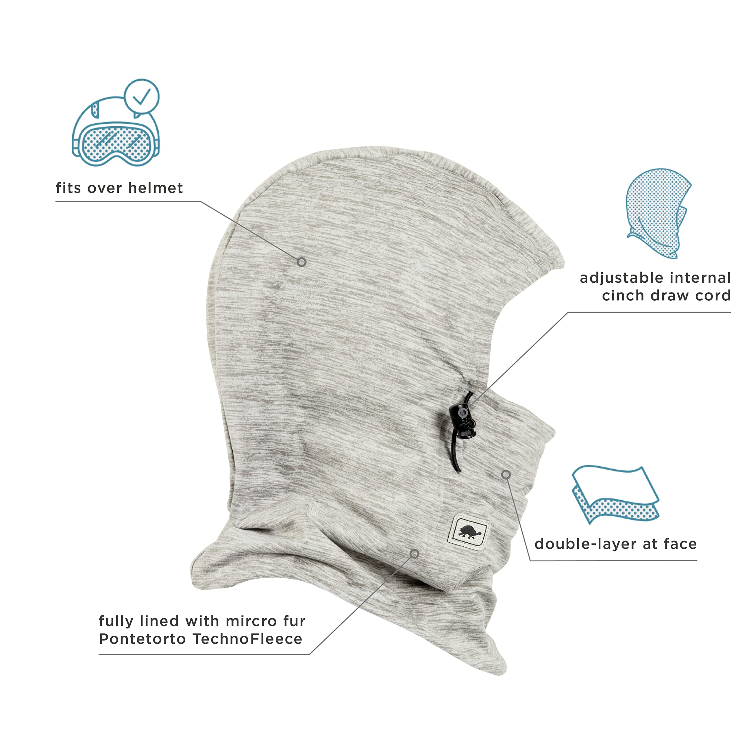 Turtle Fur Mount Hood Comfort Shell Stria UV Fleece Lined Overhood, Eclipse