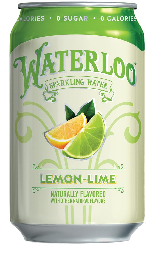 Waterloo Sparkling Water Lime Flavor Zero Calorie No Sugar 12oz Cans (Pack of 12), Fruit Flavored Sparkling Water, Naturally Flavored, Zero Calories, Zero Sugar, Zero Sodium