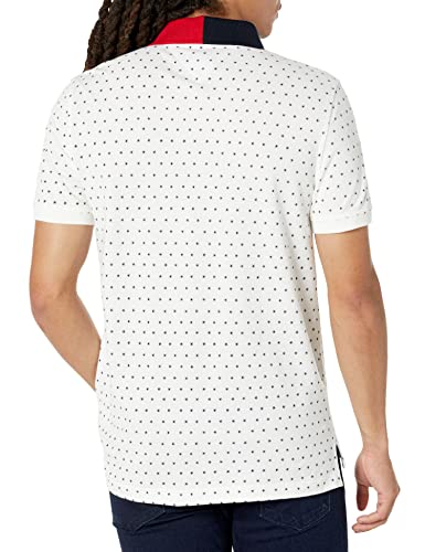 Tommy Hilfiger Men's Adaptive Regular Fit Stars Polo, Fresh White, XXL