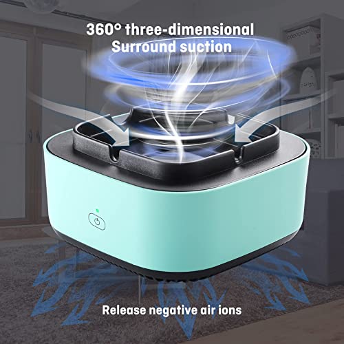 Rumia Smokeless Ashtrays for Cigarettes Indoor,2 in 1 Aromatherapy Multifunctional Negative Ion Air Fresher for Home,Office,Outdoor-Green5
