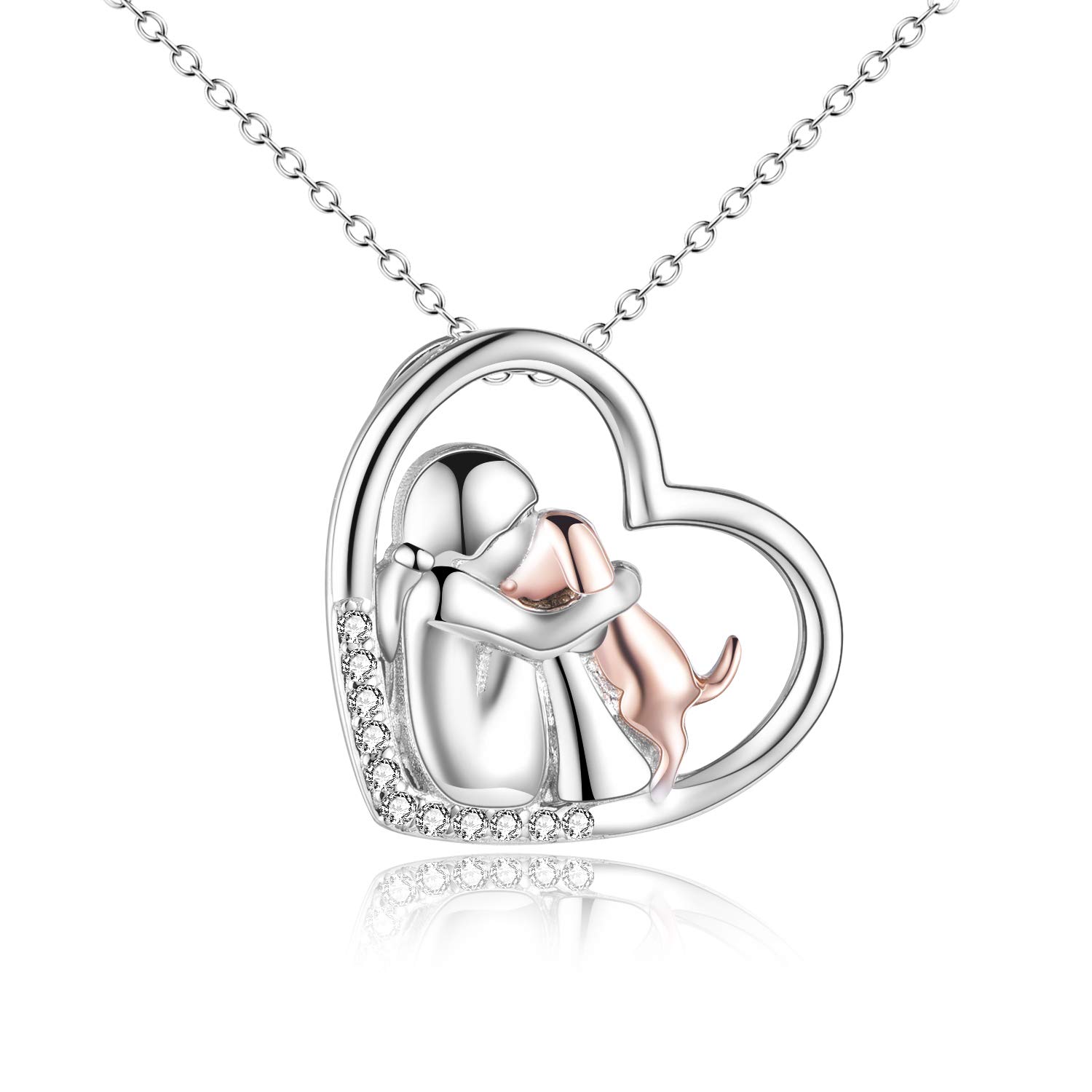 YFN Sterling Silver Keepsake Dog Pendant Necklace Dog Lover Memorial Gifts for Women (Dog Necklace)