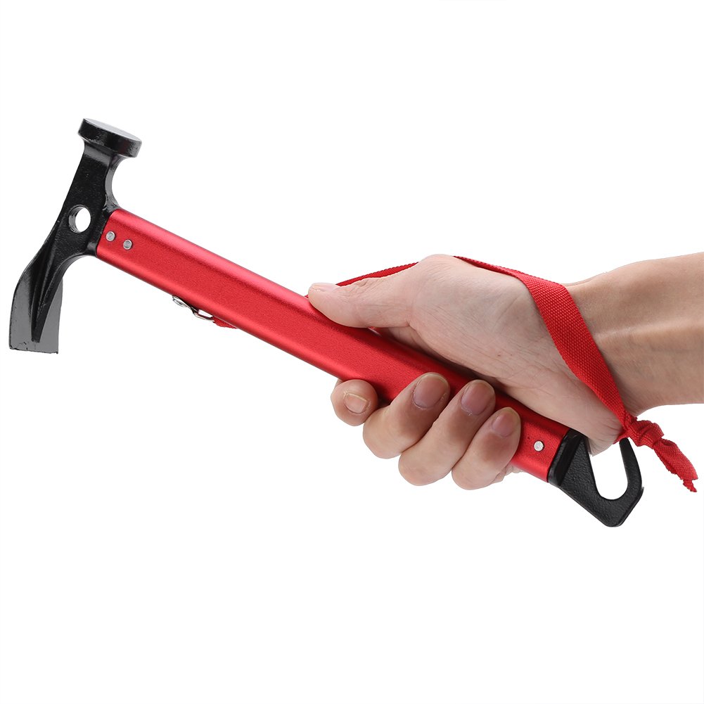 Tent Peg Puller Outdoor Camping Tent Peg Stake Puller Extractor Multi-function Camping Tool (Color : Red)