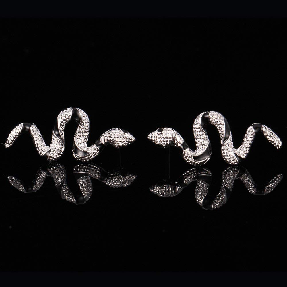 U7 Vivid Snake Earrings Women Platinum Plated Gothic Punk Serpent Dangle Earrings Party Gift