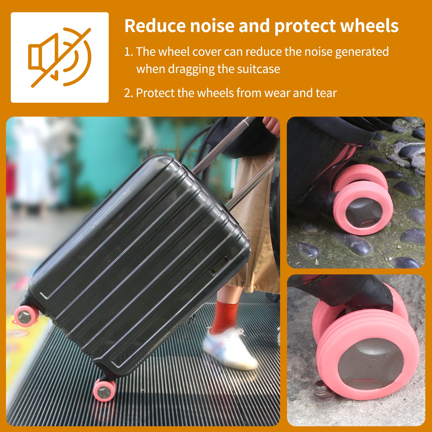 uinhuine 9Pack Luggage Suitcase Wheels Cover Carry on Luggage Wheels Cover for most 8-spinner Wheels Luggage Sets