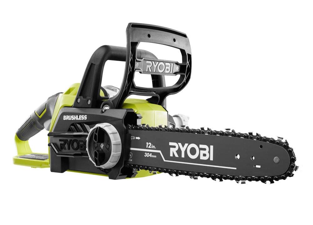 RYOBI P549 18V ONE+ 12-Inch Brushless Lithium-Ion Electric Cordless Chainsaw with 4.0 Ah Battery