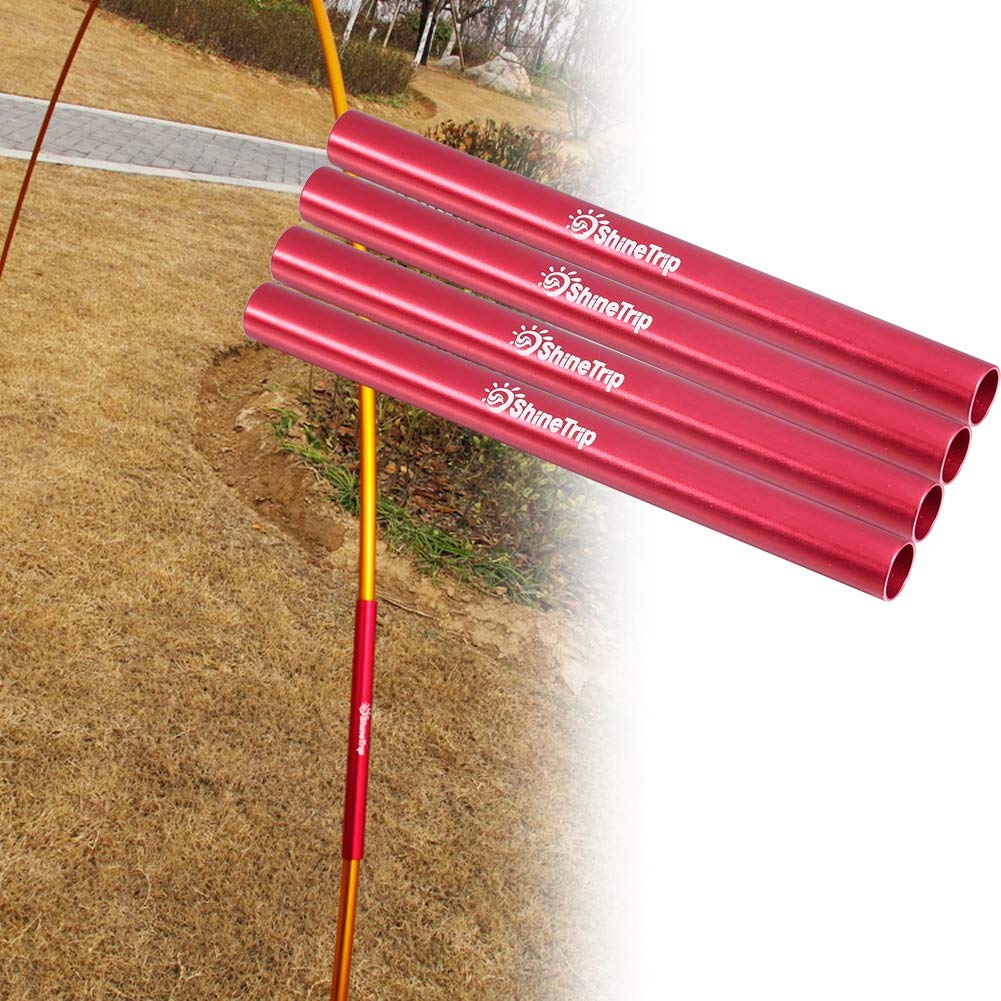 Tent Pole Repair Splint, Aluminium Alloy Tent Pole Repair Tube Camping Tent Pole Replacement Accessories (4pcs)