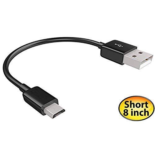 Short MicroUSB Cable Compatible with Your Plantronics BackBeat Fit Black 3100 P/N 211855-99 with High Speed Charging. (1Black,20cm,8in)