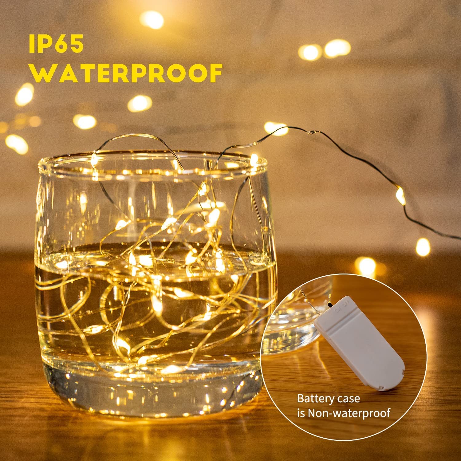 UFAY 15 Pack Fairy Lights Battery Operated(Batteries Included), 10ft 30 LED Silver Wire String Lights Waterproof Firefly Mini Led Starry Light for Party Crafts Wedding Christmas Decor(Warm White)