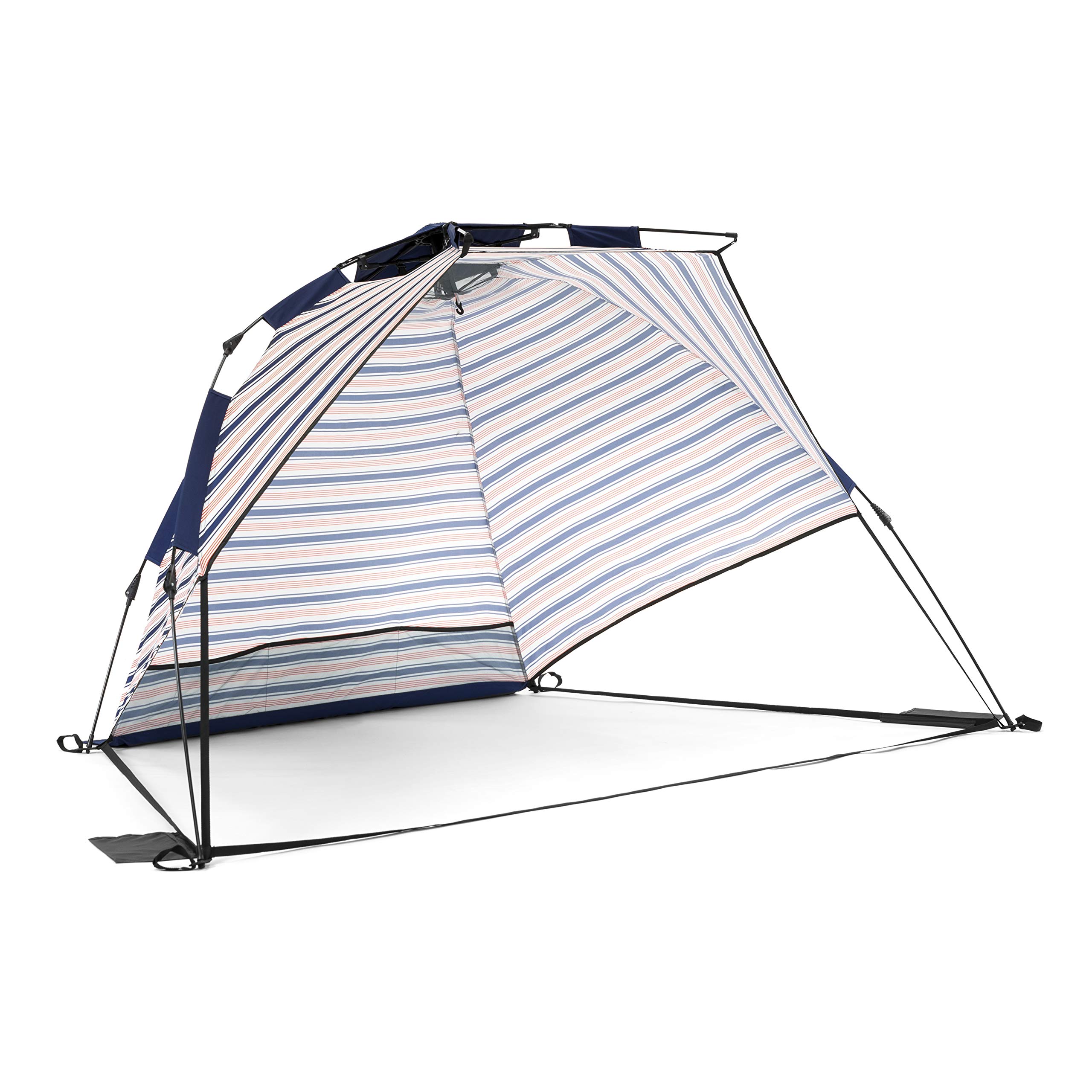 SlumberTrek Adventure 2 Portable Pop Up Open Canopy Outdoor Beach Sun Shelter Tent, Red White and Blue