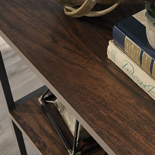 Sauder Market Commons Industrial 4-Shelf Metal & Wood Bookcase, Rich Walnut Finish