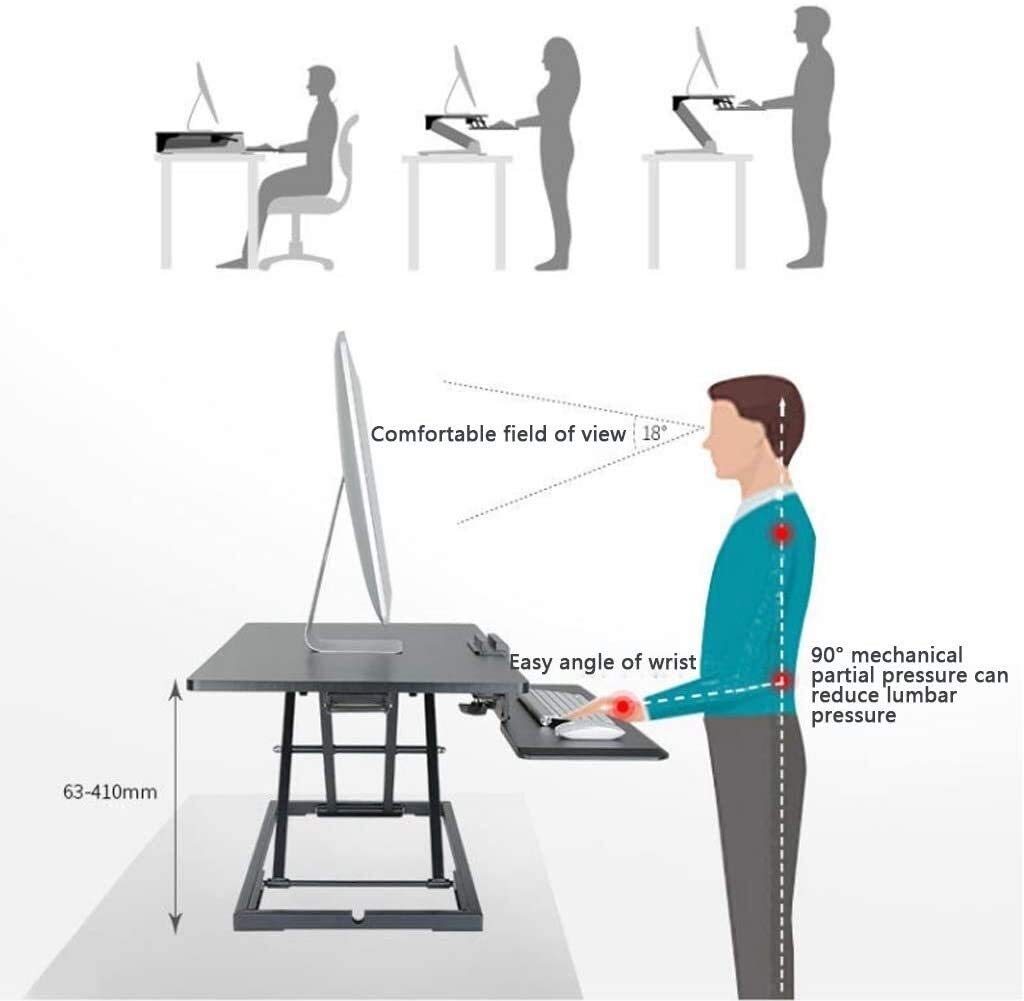 ZYF Keyboard Tray Desktop Splint Tray Keyboard Standing Desk Workstation Cubicles Corner Desk Riser Computer Riser Fit Dual Monitor with Removable Keyboard
