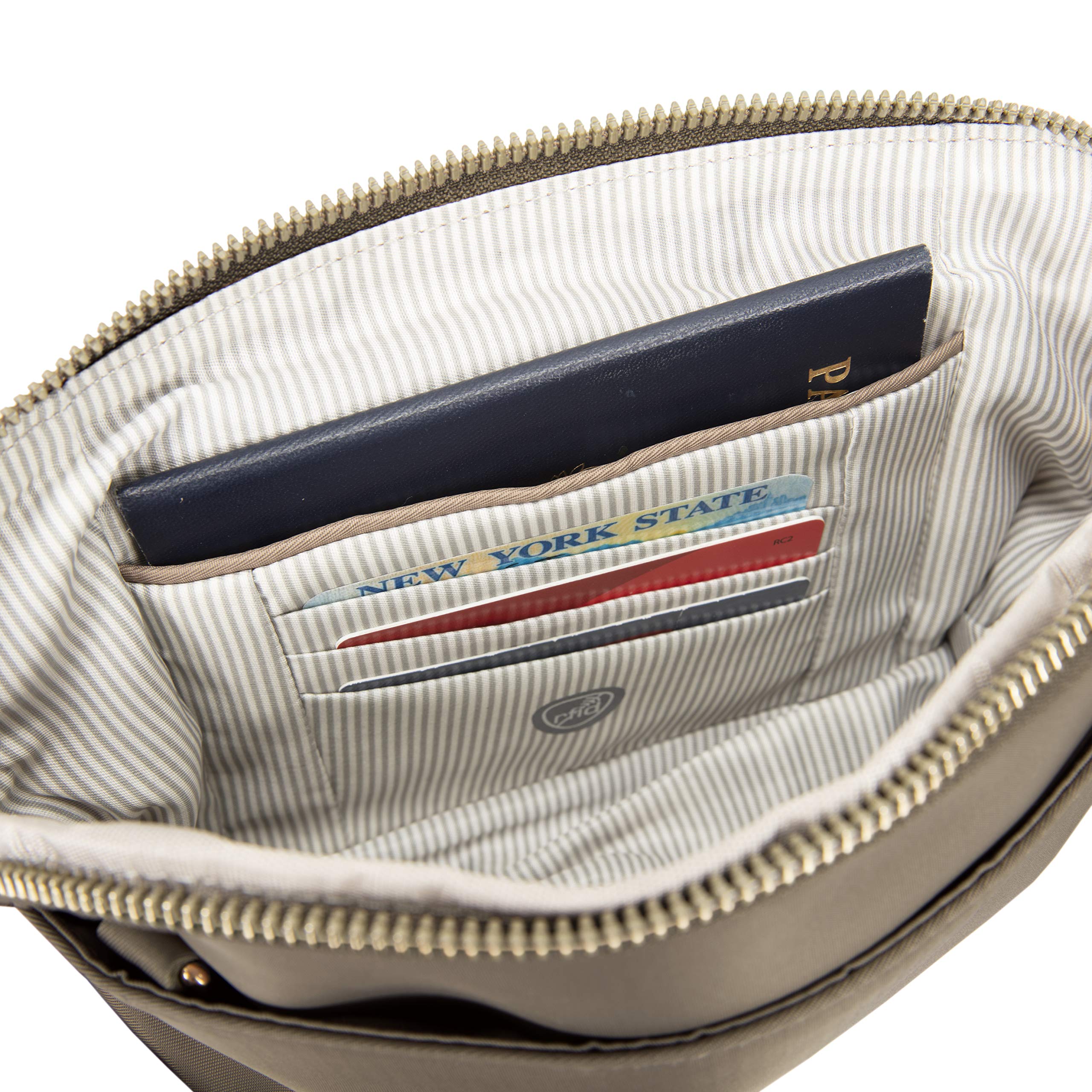 Travelon Women's Anti-Theft Tailored Convertible Crossbody Clutch, Sable, 9 x 5.25 x 2