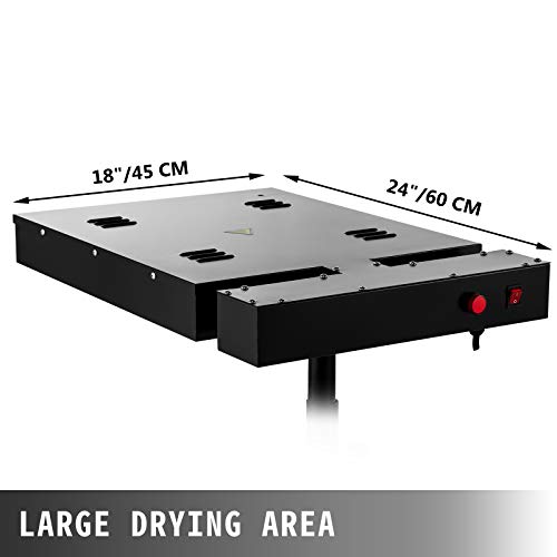 VEVOR Flash Dryer 18x24Inch Flash Dryer for Screen Printing Temperature Control Box Silk Screen Dryer 2000W Adjustable Stand T-Shirt Curing Machine