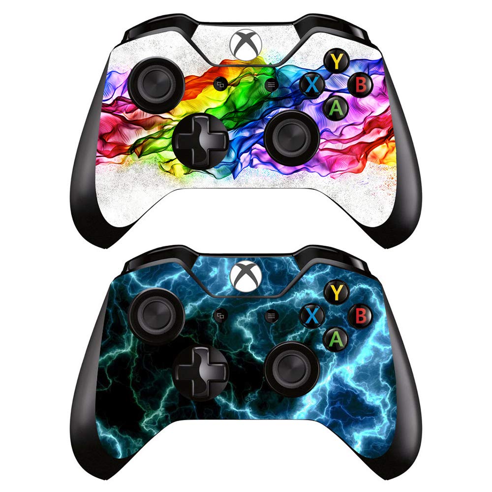 Wodoys [2PCS] Vinyl Stickers Skins Fit for Xbox One/Slim/X Controllers Suit Whole Body - Light and Rainbow