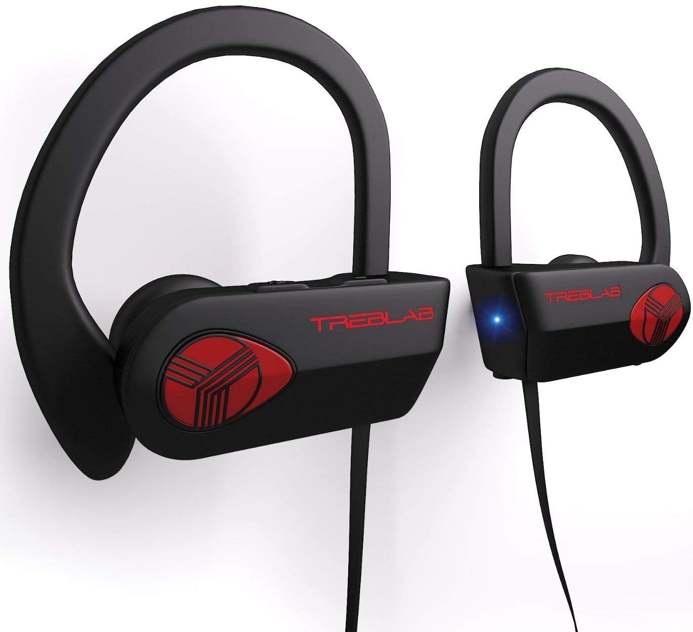 TREBLAB XR500 Bluetooth Headphones. 2018 Updated Version. IPX7 Waterproof, Sweatproof, Secure-Fit Headset. Noise Cancelling Earphones w/ Mic (Renewed)