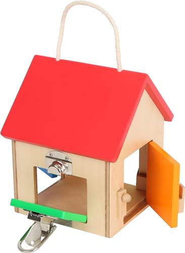 Small Foot Wooden Toys Compact House of Locks playset Designed for Children 3+, Multi