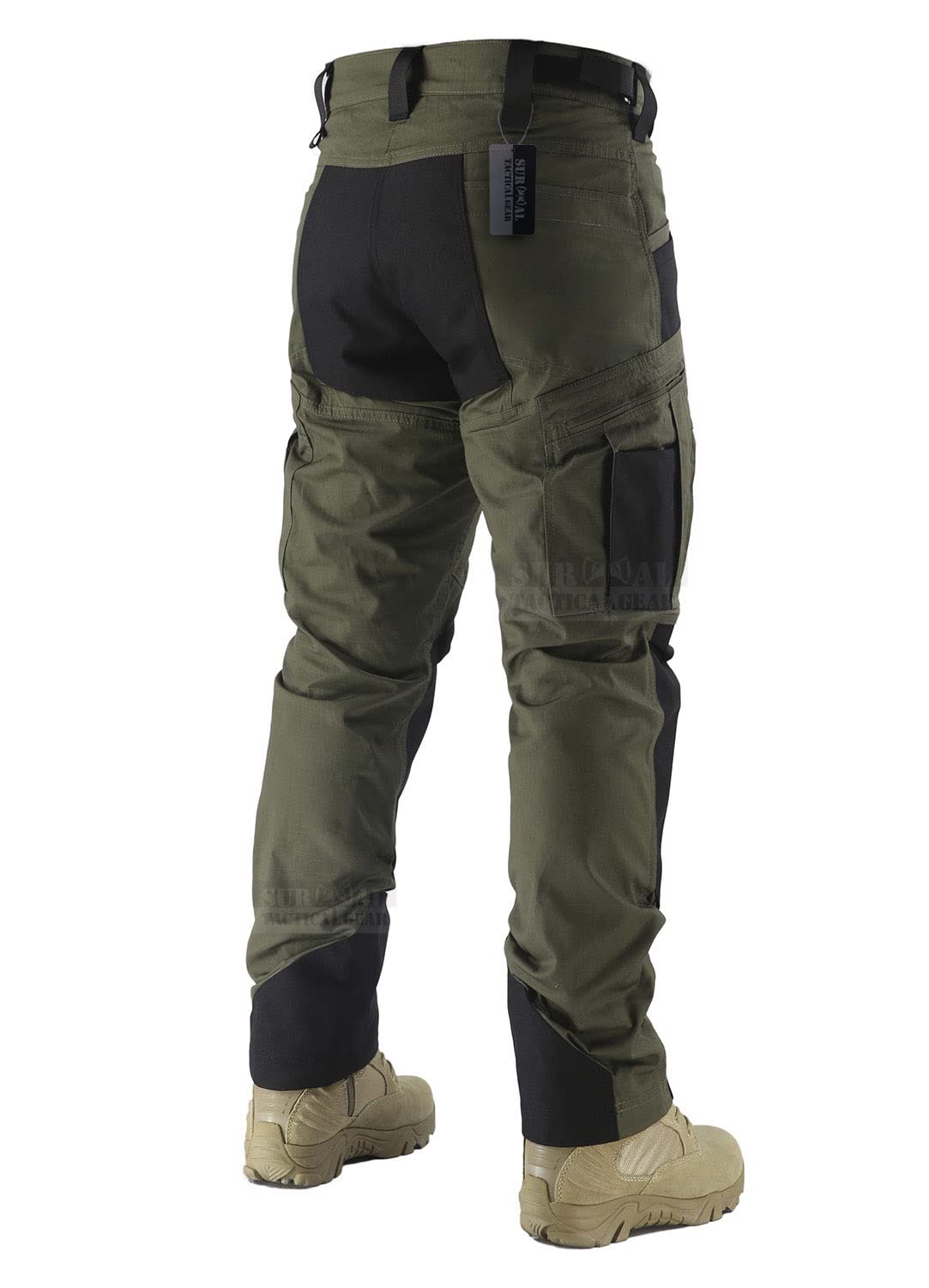 Survival Tactical Gear Combat Pant Motorcycle Riding Pants Ripstop Military Camo Trousers for Camping Hiking (Ranger Green(Pro), M)