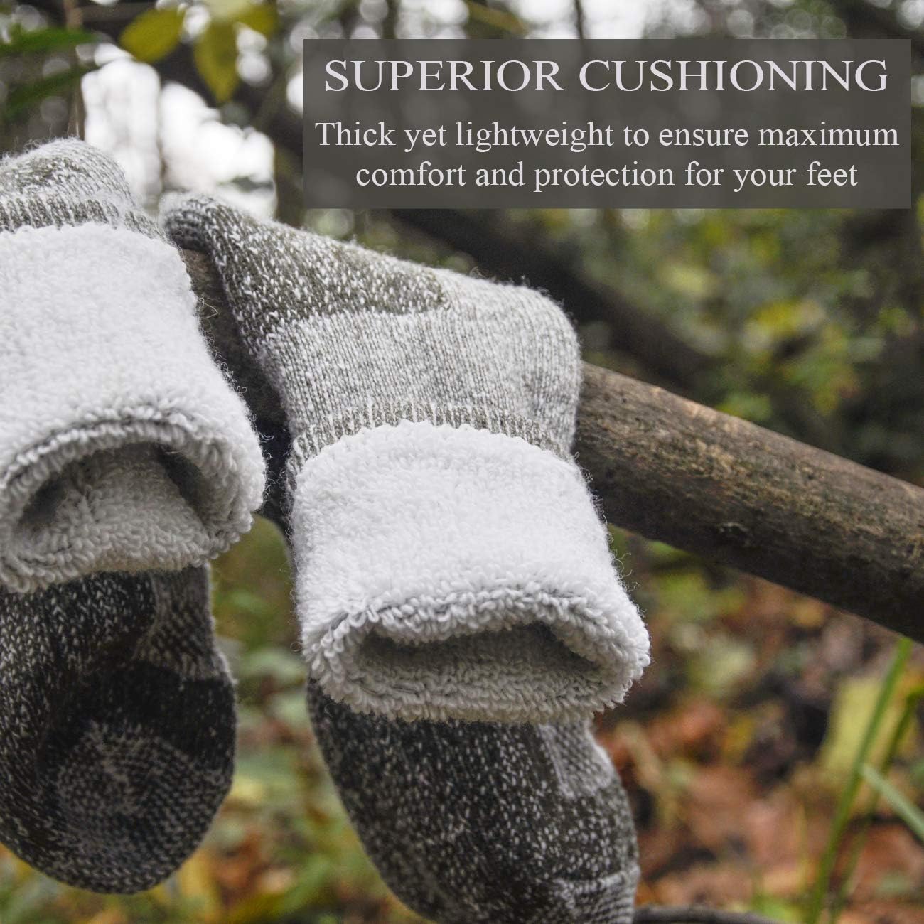 SOLAX Women's Merino Wool Hiking Socks 2 Pairs Outdoor Trail Crew Socks (Medium, Yellow184)