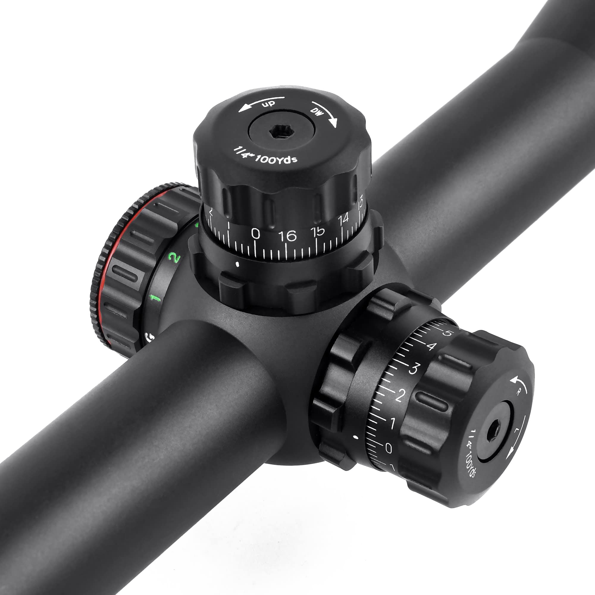 Sniper MT6.5-20x44AOL Rifle Scope w/Lock Zero, Adjustable Objective. Red/Green Illumination Mil-dot Reticle. Comes with Extended Sunshade and Heavy Duty Ring Mount and Lens Cover