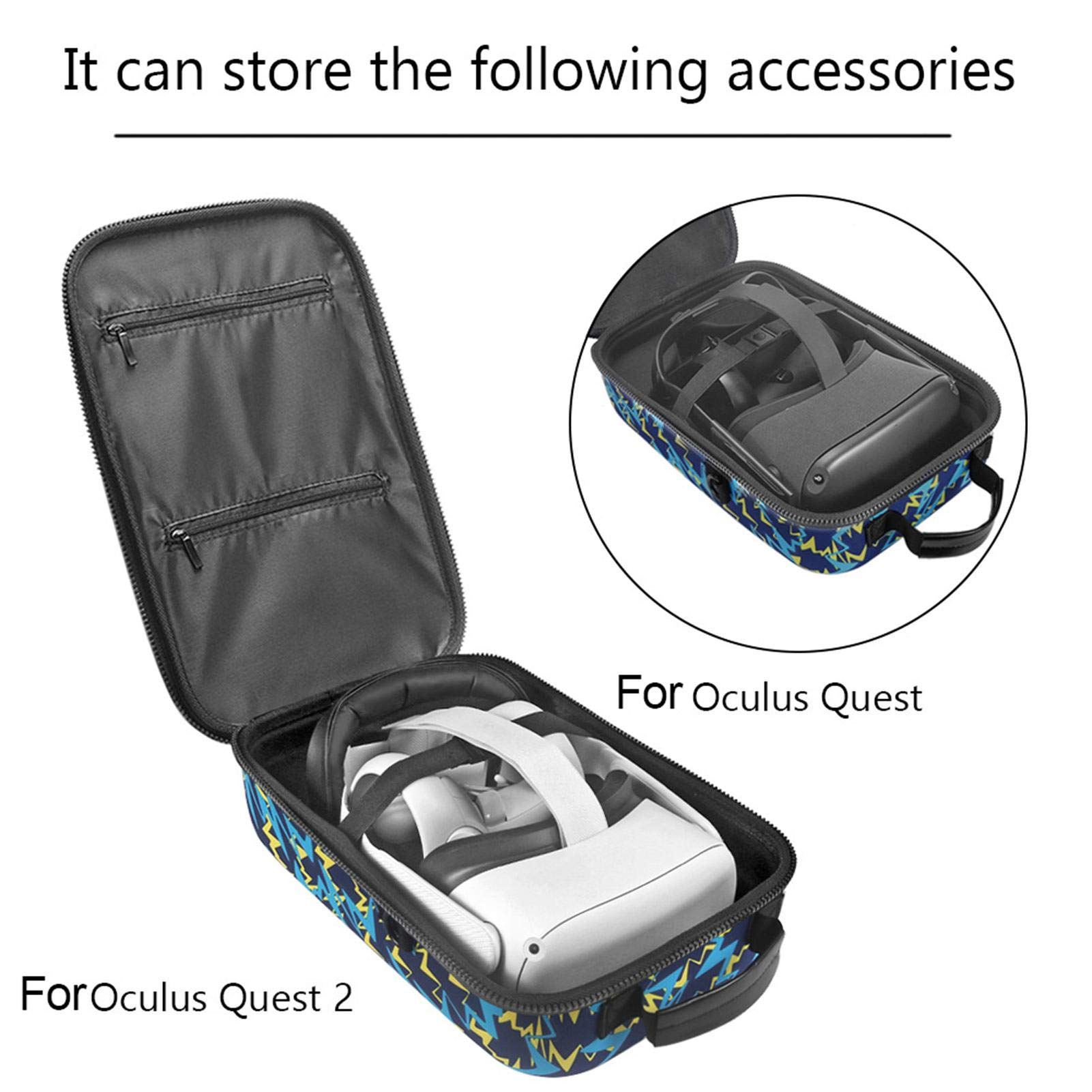 YADAQE Aicheng Hard Case for Oculus Quest & Quest 2, or Quest VR Gaming Headset Elite Strap and Controllers Accessories Carrying Bag, Travel Case Protective Cover Storage Bag