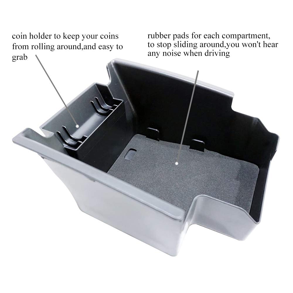 Vesul Center Console Storage Box Compatible with Ford Escape 2013 2014 2015 2016 ABS Tray Insert Armrest Organizer Glove Pallet