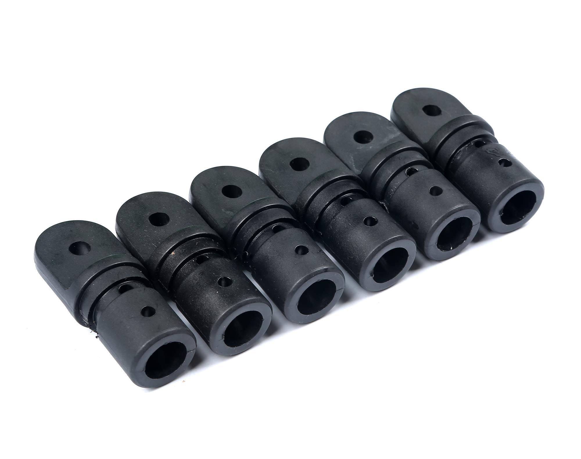 Thorn Boat Bimini Fittings Top Cover Cap Eye End Nylon Black Pack of 6 Black, 3/4 Inch (Internal Version for 1" Tube)