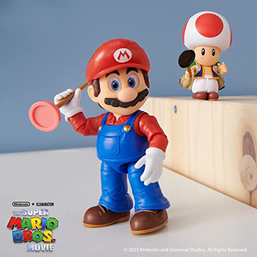 THE SUPER MARIO BROS. MOVIE - 5 Inch Action Figures Series 1 β Mario Figure with Plunger Accessory