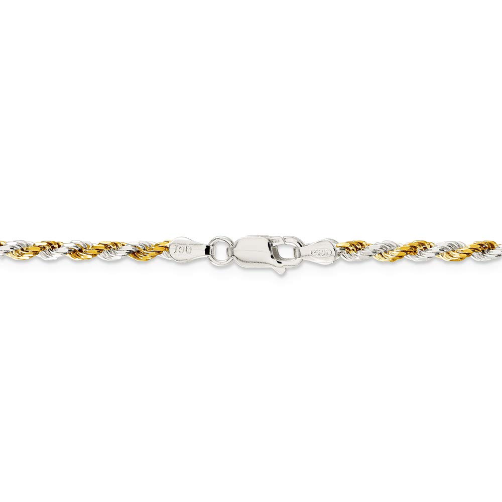 The Black Bow 2.5mm Sterling Silver & 10k Gold Plated Rope Chain Necklace, 20 Inch