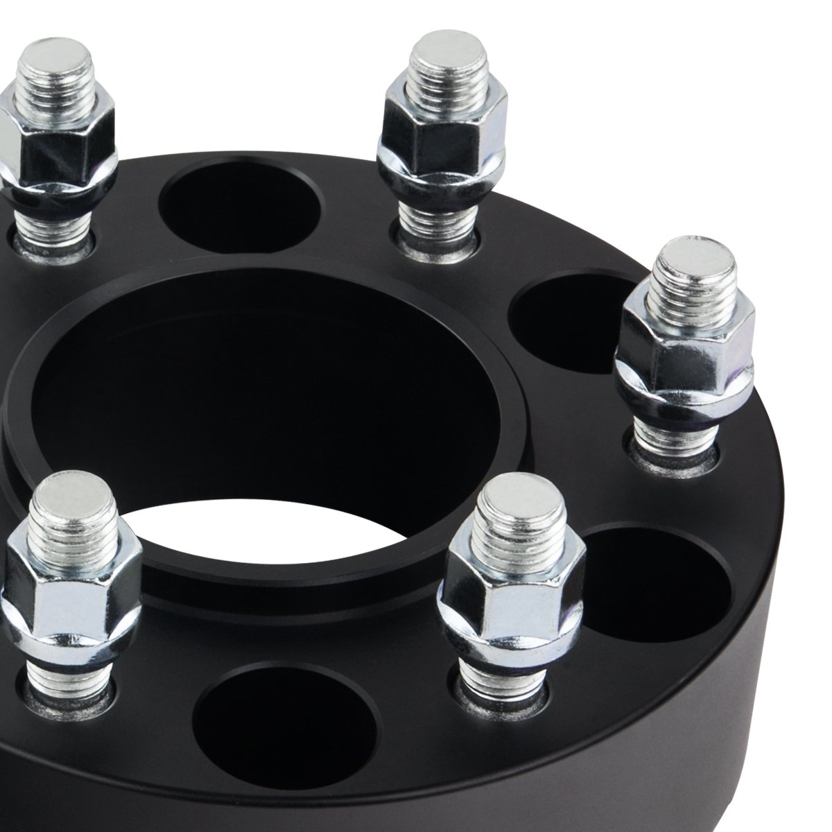 Supreme Suspensions - 4pc Set [Black] 2" Hub Centric Wheel Spacers Kit for 2015-2023 Ford F-150 / Expedition - BP: 6x135mm / CB: 87mm / Studs: M14x1.5 - Valve Stem Caps Included