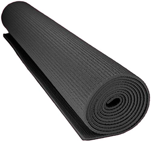 Yoga Basics Starter Kit - Complete Health & Fitness Set for Beginners - Non Slip Black Mat, 4" Foam Block, Coral Knee Pad, 63-Card Deck, & D-Ring Strap - Strength, Balance, Flexibility & Stress Relief