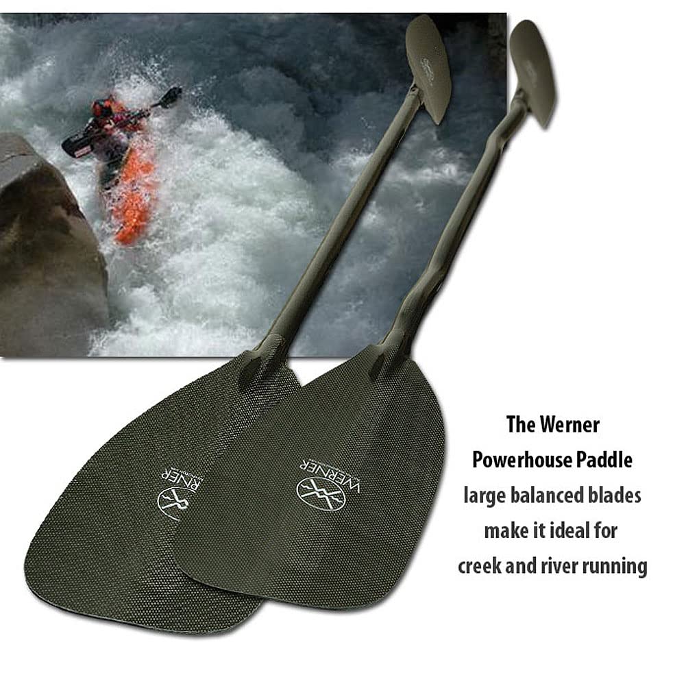 Werner Paddles Powerhouse Carbon Whitewater Kayak Paddle-SS-200cm
