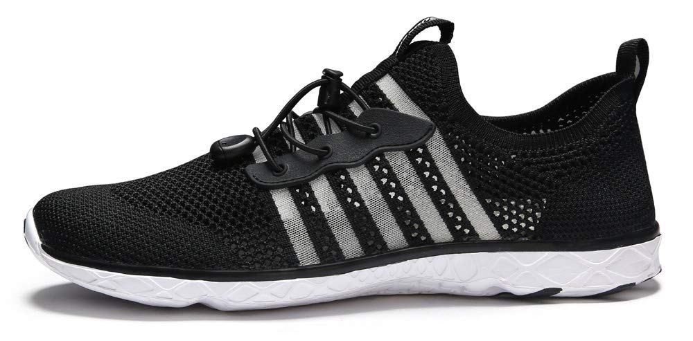 SUOKENI Women's Quick Drying Slip On Water Shoes for Beach or Water Sports Blackwhite,Size:US 8.5/EU 39