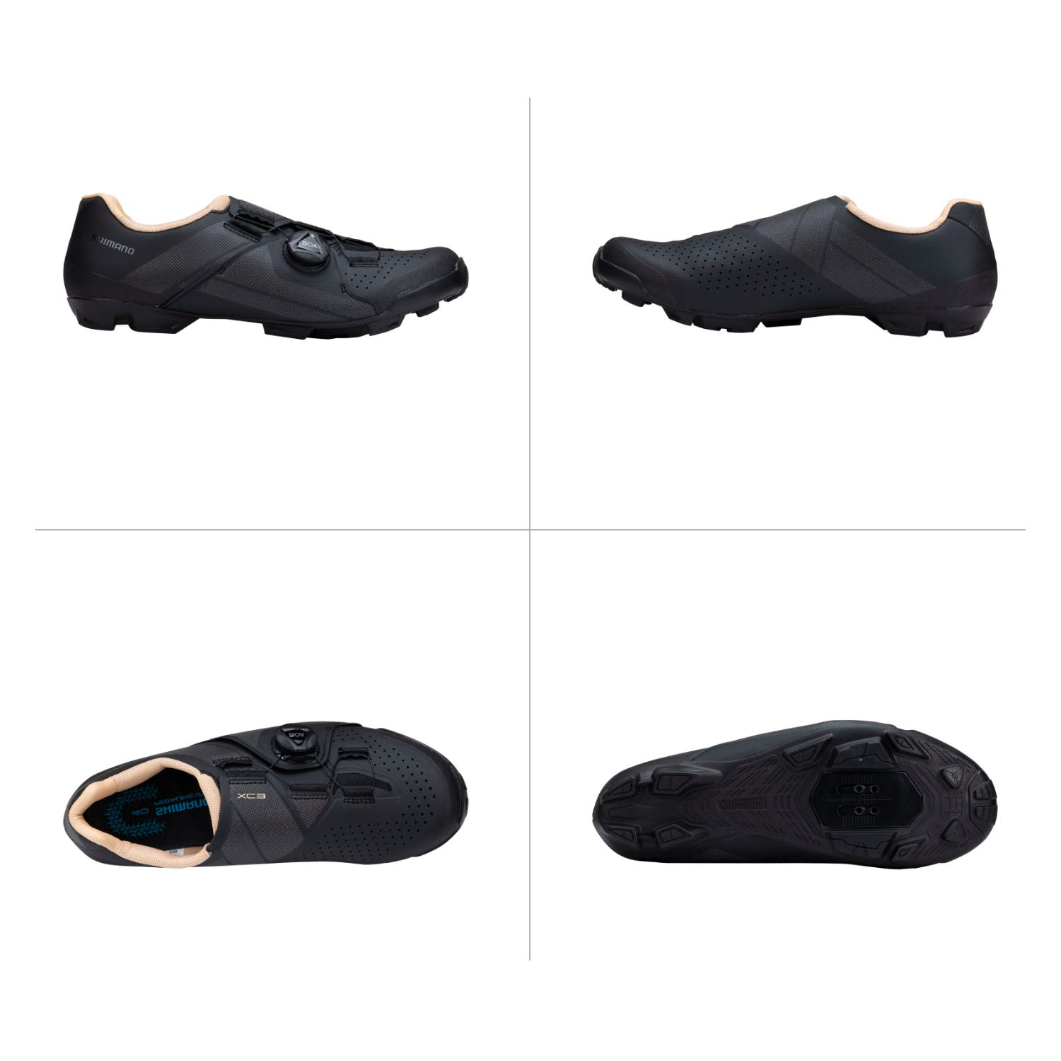 SHIMANO SH-XC300W High Value XC Mountain Bike Shoe, Black, 6.5-7 Women (EU 38)