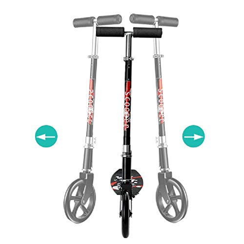ZAIHW Scooter for Adults/Teens, Big Wheels Scooter Easy Folding Kick Scooter Durable Push Scooter Support 220lbs Suitable for Age 8 Up Kids (Color : Black)