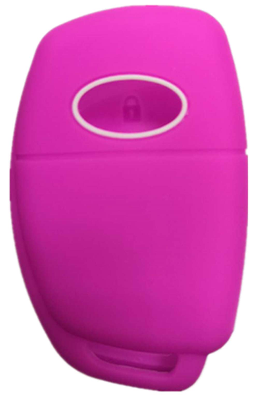 RUNZUIE 4 Buttons Silicone Flip Folding Remote Key Fob Cover Protector Shell Compatible with Hyundai Santa Fe Purple (Not Fit The Smart Key Fob)
