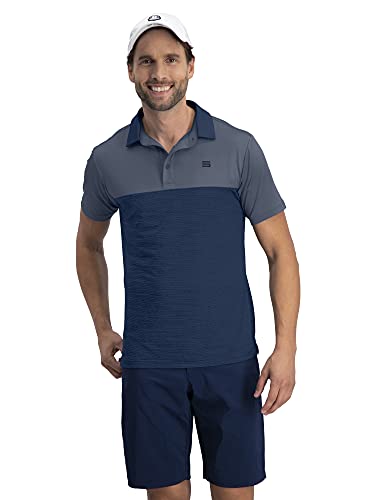 Three Sixty Six Quick Dry Golf Shirts for Men - Moisture Wicking Short-Sleeve Casual Polo Shirt Midnight Blue