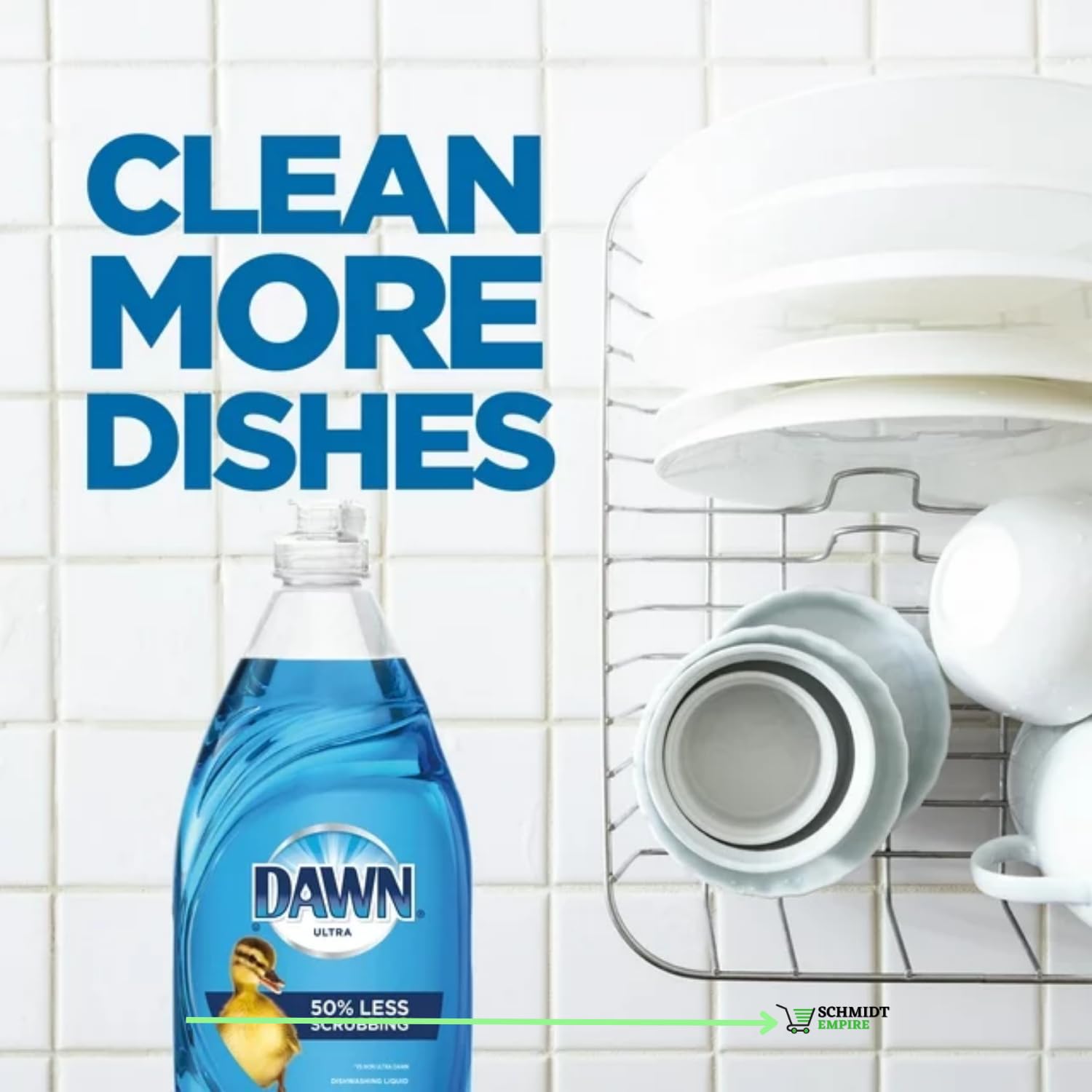 Ultra Dawn Liquid Dishwashing Soap (original scent 18 fl oz) includes SchmiidtEmpire Sticker + Cleaning Sponge (Pack of 3)